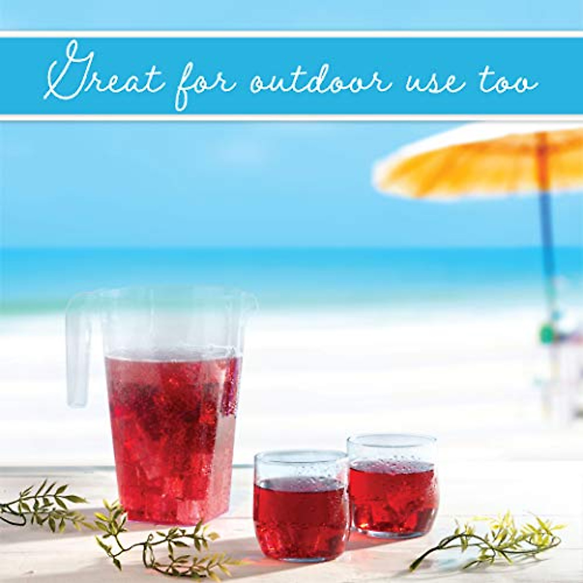 Plasticpro Clear Plastic Premium Water or Beverage Pitchers for Restuarants, Party's, or Schools 56 ounce Pack of 5