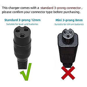 BXIZXD 24V 1.5A Charger for Razor Electric Scooter, Standard 3-Prong Inline for Razor E100 E300 E125 E150 E500 E175 PR200, MX350 E225S E325S, Pocket Mod, Sports Mod, Dirt Quad, Motorcycle Dirt Bike