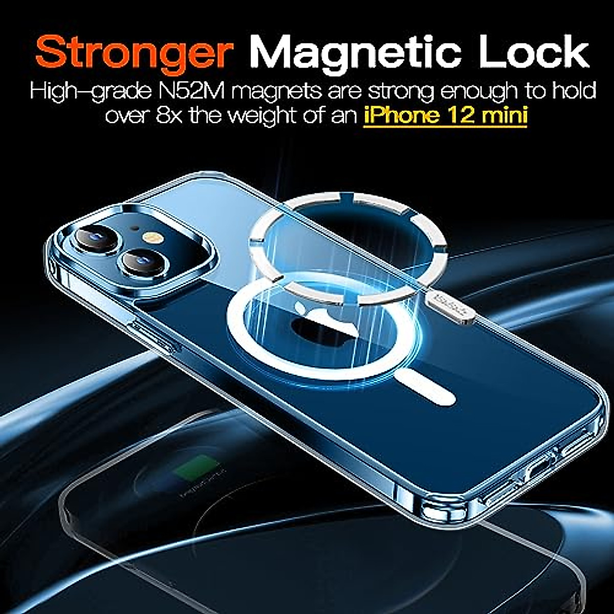 Redpepper for iPhone 12 Mini Case,[Compatible with Magsafe][Anti-Yellowing] with Screen Protector,Slim Thin 10 FT Shockproof Phone Case 6.1 inch