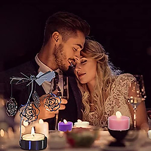 Tea Lights Candles Holders - Scented Tea Lights Candles Silver DIY Spinning Tealight Candle Holder &amp;12pcs Scented Tealight Candles Decorative Christmas Wedding Candles Sets for Home Decor