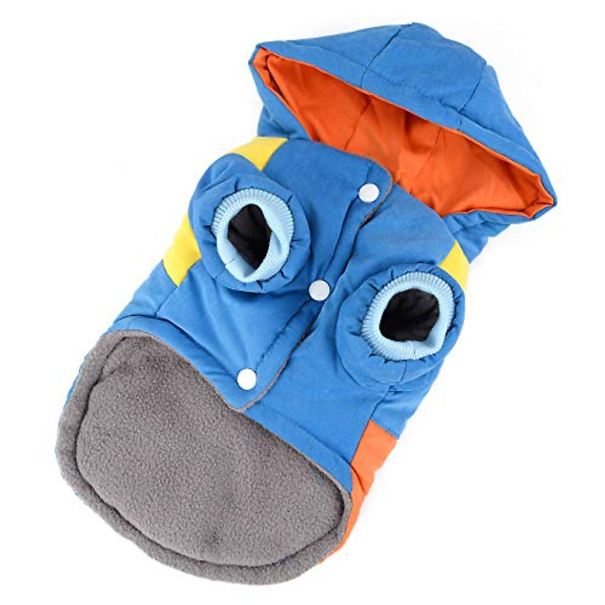 Ranphy Small Dog Coat Girl Boy Puppy Velvet Clothes Pet Hoodies for Cold Weather Puffer Jacket Warm Padded Sweatshirt Outfit with Hood Super Soft Winter Outdoor Apparel Blue L