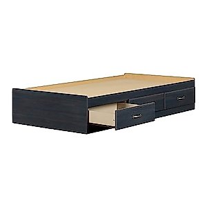 South Shore Ulysses Mates Bed with 3 Drawers, Twin 39-inch, Blueberry