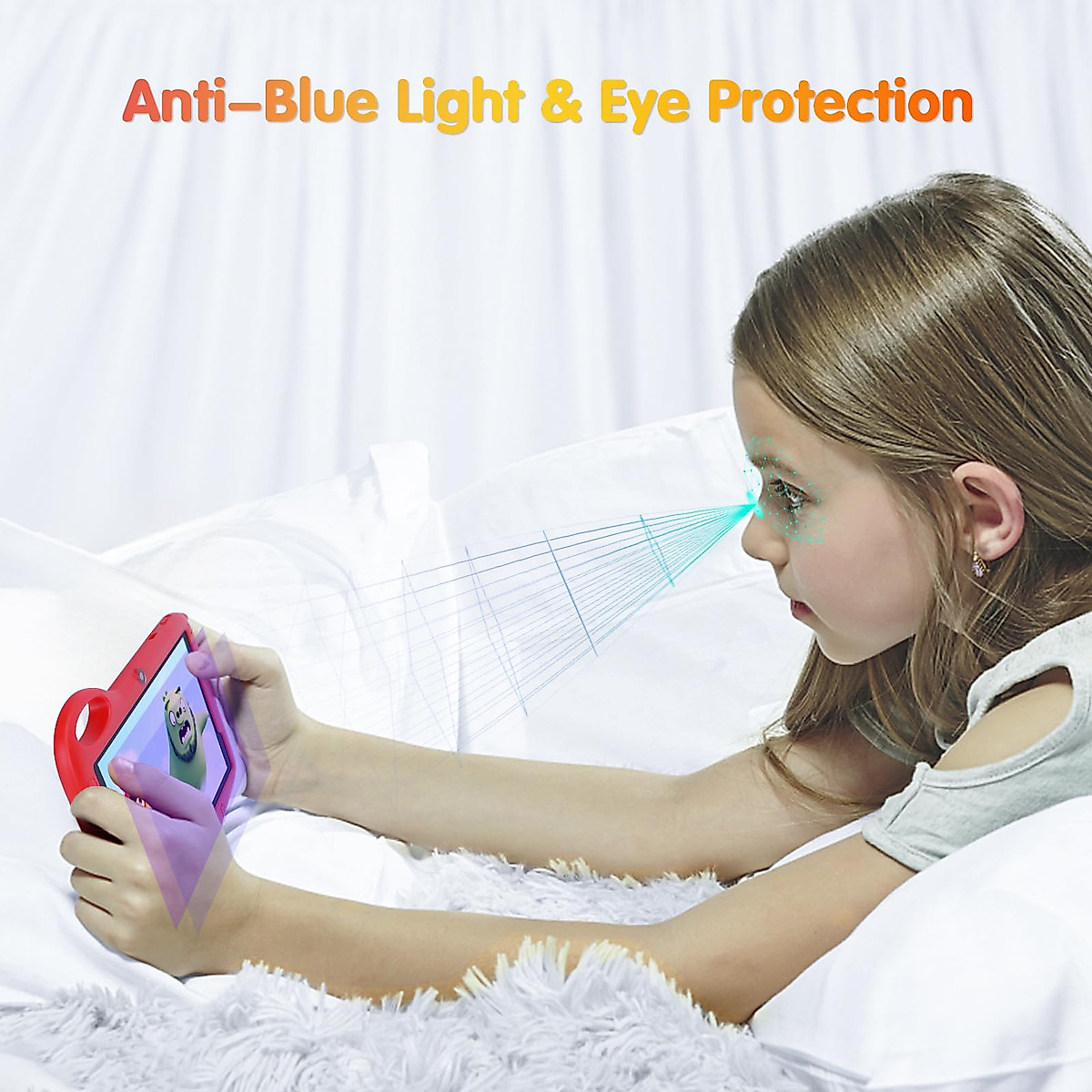 Kids Tablet for Toddlers, Android 13 7 Inches Toddler Learning Tablet, 32GB ROM Storage Dual Cameras Children Educational Kids Tablet PC(Red)