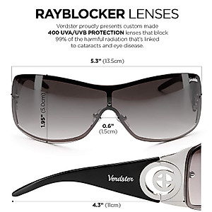 Verdster Sunglasses for Women - Oversized Womens Sunglasses - Ladies Trendy Sun Glasses Wraparound Non Polarized Sunnies – Large Y2K Shield Shades - Cosmo Black