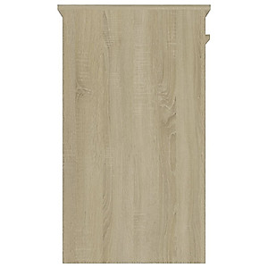 ZQQLVOO Home Office Desk Study Writing Computer Desk with Pull Out Keyboard Tray/3 Drawers, Modern Simple Style PC Desk Laptop Study Table Workstation,Sonoma Oak 35.4"x17.7"x29.9" Chipboard