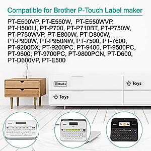 Nineleaf 3 Pack Black on Clear 24 mm x 8 m 1'' 26.2ft Label Tape Cassette Compatible for Brother P-Touch TZe151 TZ-151 TZe-151 TZ151 Laminated for PT-P700 PT-P750W PT-D600 PT-520 PT-530 Label Maker