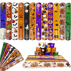 JoFAN 48 PCS Easter Slap Bracelets Toys for Kids Boys Girls Toddlers Easter Basket Stuffers Egg Fillers Gifts Party Favors