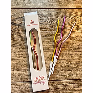 Curved Wax Party Cake Candles (Rainbow)