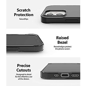 Ringke Air Shoulder Strap Compatible with iPhone 12 Mini Case, Crossbody Necklace Lanyard with Clear TPU Silicone Phone Back Cover for 5.4-inch (2020) - Smoke Black