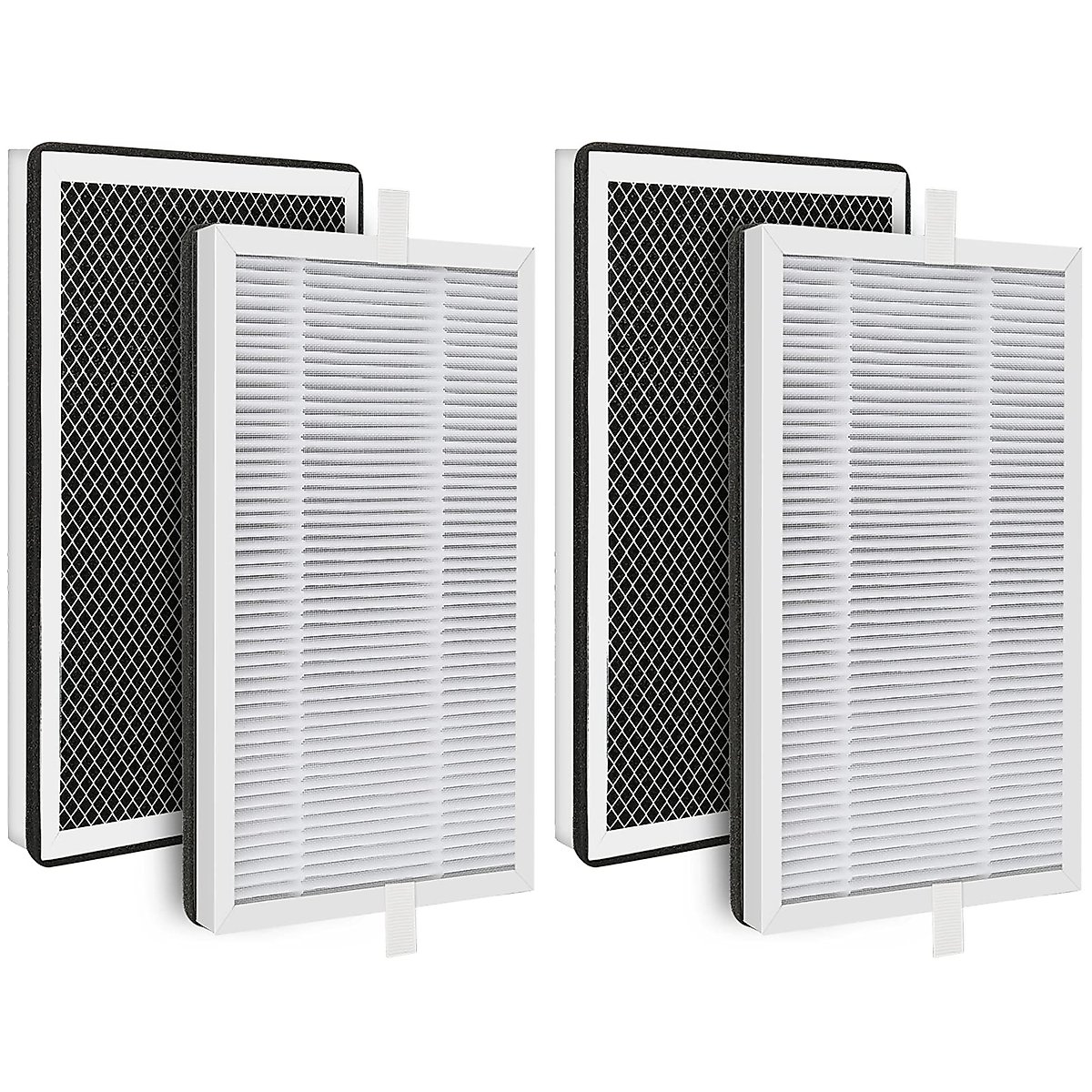 Yweller MA-15 Replacement Filter Compatible with MA-15-W1 MA-15-S1 MA-15R MA-15R-1 MA-15R-2,3-in-1 H13 True HEPA Filters and High-Efficiency Activated Carbon Filter（4 Pack）