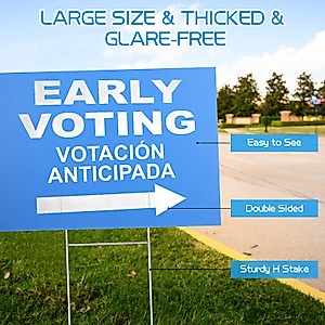 20 Pack Large Size Blank Yard Signs with Stakes 16.5 x 12.6 Inch Blue Corrugated Plastic Sheet Real Estate Garage Sale Signs with Stakes Open House for Rent Sign with Stand for Lawn Party Decorations