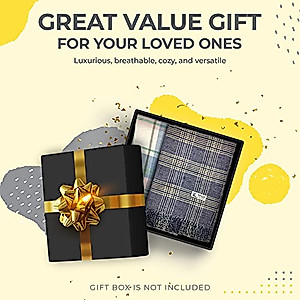 Plum Feathers Plaid Check and Solid Cashmere Feel Winter Scarf, Warm Scarfs, Cold Weather Accessories, Fringe Scarves (Pink Grey Plaid)