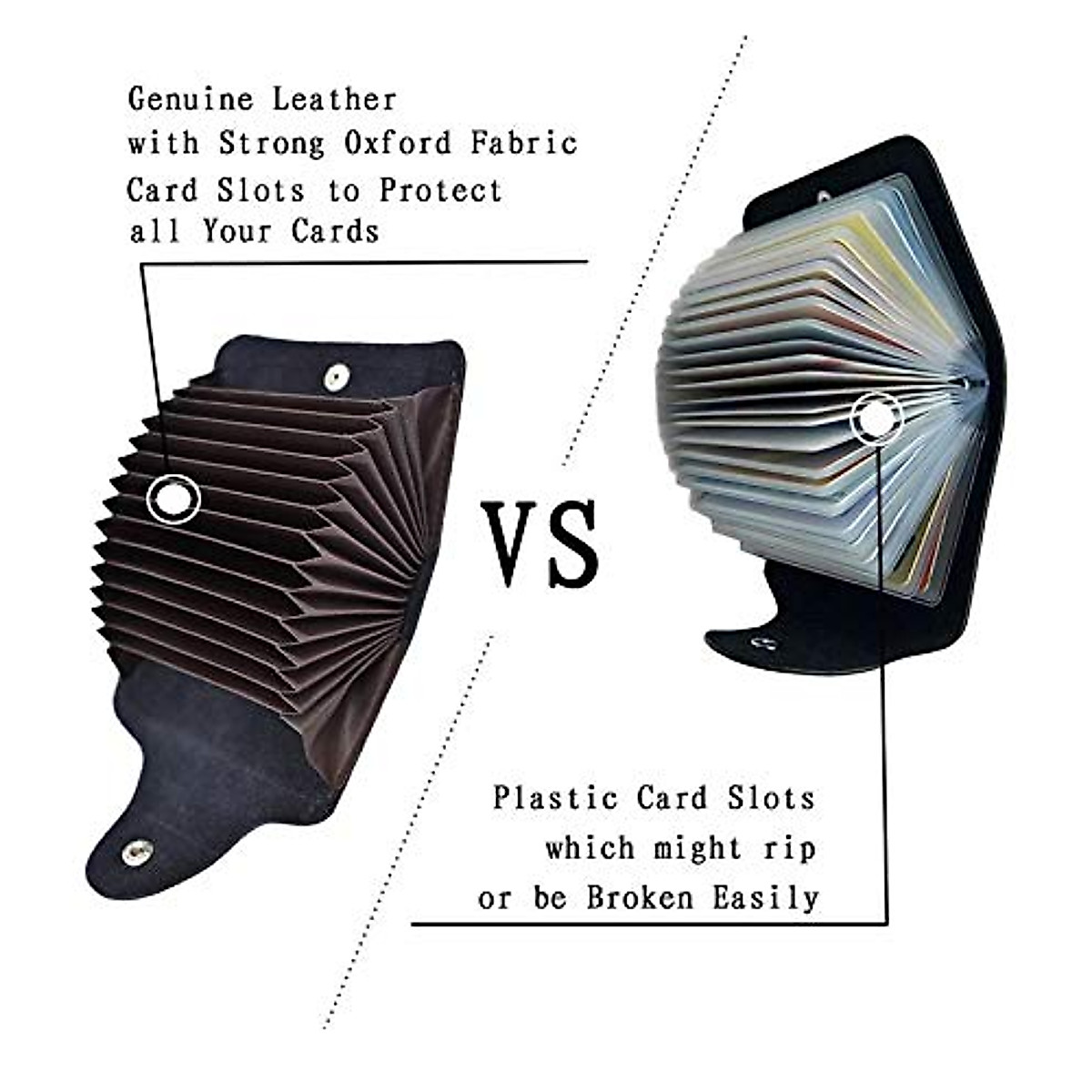 Laimi Duo Unisex Genuine Slim Thin Wallet Leather RFID Security Blocking Credit Card Holder Business Name Card Wallet Case for Women and Men (Brown)