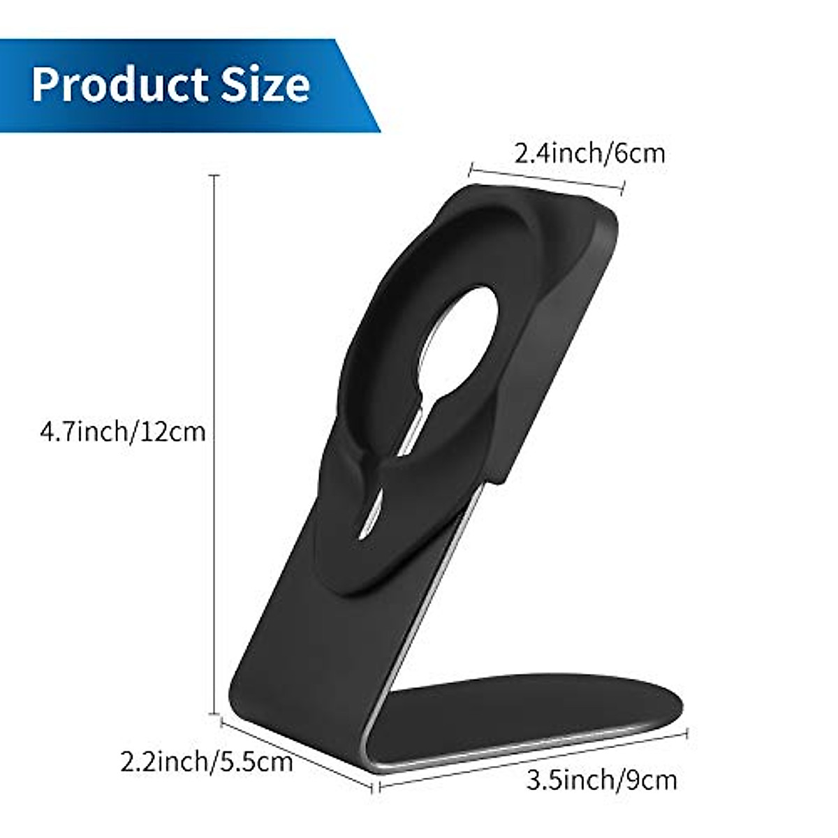 WENTT Aluminum MagSafe Charging Stand, a Mobile Phone Holder for Apple Magsafe Charger | OfficeHome Phone Holder for iPhone 12, 12 Pro, 12 Pro Max, 12 Mini (not Including MagSafe) (Black)