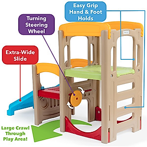 Simplay3 Young Explorers Adventure Climber - Indoor Outdoor Crawl Climb Drive Slide, Year-Round Playset for Children