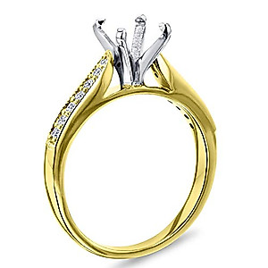 Kobelli Diamond Semi Mount Taper Milgrain Engagement Ring (No Center Stone) - white-gold / 8.0