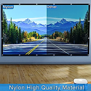 Projector Screen,JWSIT 120 inch Outdoor Projector Screen,16:9 HD Foldable Anti-Crease Outdoor Movie Screen, Portable Projector Screen with Carrying Bag for Home Theater Backyard