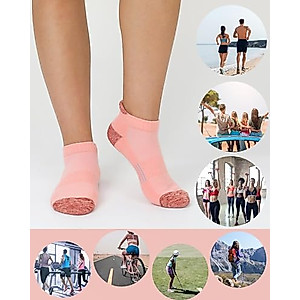 Gpooy Womens Cushioned Ankle High Running Athletic Low Cut Sports Cotton Socks 6-Pairs Multicolor 9-11