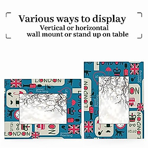 Yzrwebo Uk London Phone Booth 5x7 Picture Frame London Wood Photo Frames High Transparent Horizontal and Vertical Tabletop Display or Wall Mounting for Family Home Gallery Office