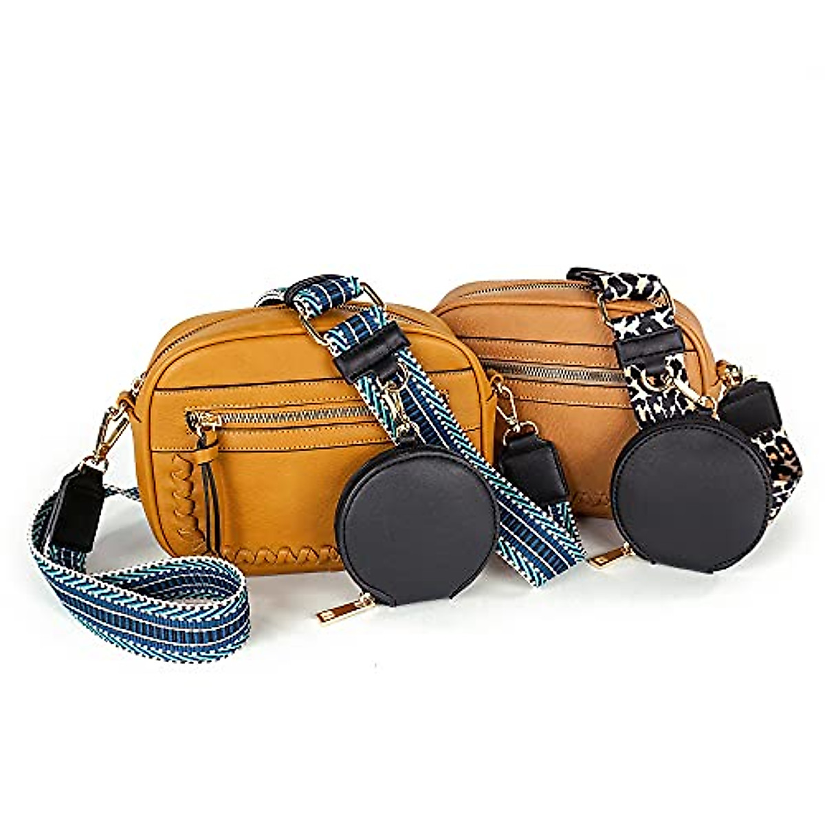 EVVE Wide Replacement Straps for Handbags with Coin Purse - For Over Shoulder Crossbody Bag, Guitar Style, Adjustable Length