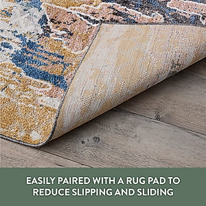 Edenbrook Area Rugs for Living Room - Blue Area Rug - Thick Pile Perfect for High Traffic Areas, 5x8 Rug