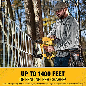 DEWALT 20V MAX* XR Crown Stapler, Cordless Fencing Kit, 9GA (DCFS950P2)
