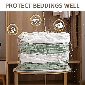 LEVERLOC 8 Pack Space Saver Vacuum Storage Bags Jumbo Cube (40x31x15 inch), Extra Large Vacuum Storage Bags Save 80% Space Vacuum Sealer Bagsfor Comforters Blankets Beddings Pillows Quilts Clothes, Bedroom Storage and Closet Organizers Space Bags