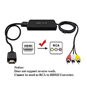 Dingsun RCA to HDMI Converter, Composite to HDMI Converter, AV to HDMI Adapter (HDMI to RCA Converter)
