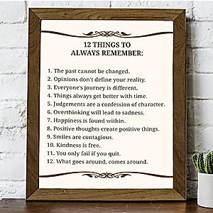 "12 Things To Always Remember"- Inspirational Wall Art- 8 x 10" Print Wall Decor-Ready to Frame. Modern Typographic Print for Home-Office-School Decor. Great Positive Thinking Reminders!
