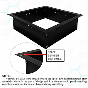 Square Fire Pit Ring/Insert, Fire Pit Liner, Outdoor Heavy Duty 2.0mm Steel, 25 Inch Inside Diameter, 29 Inch Outside Diameter