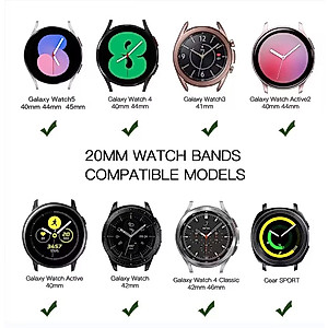Posh Leather Bands Compatible with Samsung Galaxy Watch 7 6 5 4 40mm 44mm/Watch 6 4 Classic Band 42mm 46mm 43mm 47mm/Galaxy Watch 5 Pro Band 45mm/Active 2, 20mm Boho Bracelet Handmade Strap for Women (Black/Rose Gold)