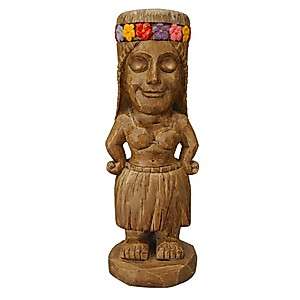 Moonrays 95962 Tiki Themed Outdoor Solar Light Garden Gnome Island Princess