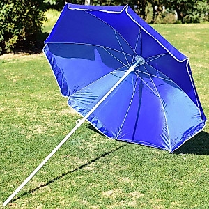 ARLIME Double Folding Beach Chairs, Outdoor Picnic Portable Loveseat Chairs with Removable Umbrella & Mini Table Carrying Bag, Camping Chair for Patio, Pool, Park (Blue)