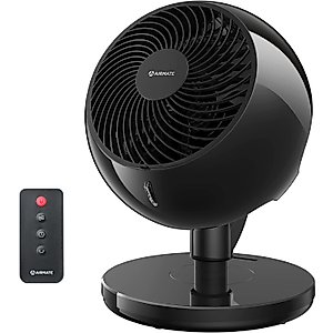 AIRMATE Large Air Circulator Fan for Bedroom, 120°+90°Oscillating Fan with Remote, 12in Quiet Cooling Fans, High Velocity Floor Fan with Timer, 10 Speeds DC Fan for Home, Office, Dorm (Black)
