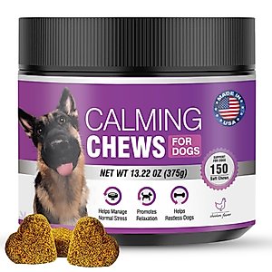 Hemp Calming Chews for Dogs 150PCs Dog Calming Treats and Bites with Hemp Oil - Anxiety and Stress Relief for Dogs Puppy Melatonin Sleep Aid Calm Dog, Noise, Thunder, Barking, Separation, Chewing