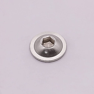 RoyceMart (25 Sets) M6-1.0 x 20mm Flanged Washer Button Head Socket Cap Screws with M6-1.0 Hex Nuts and Extra-Large Flat Washer, Stainless Steel 304 (18-8)