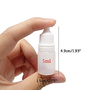 Honbay 30PCS 5ML Plastic Empty Squeezable Dropper Bottles Portable Eye Drop Bottle Containers Eye Liquid Dropper Bottle with Screw Cap and Plug (White)