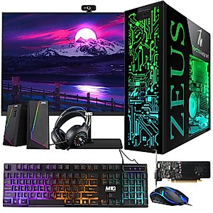 TechMagnet Gaming Desktop PC, Intel i7 6th Gen, Zeus Pro 6, GT 1030, 16GB RAM ARGB, 1TB SSD + 2TB HDD, 27 Inch 165hz Gaming Monitor, USB Wi-Fi | Bluetooth, Webcam, RGB Kit, Win 10 Pro (Renewed)