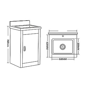 Outdoor Sink,single Sink Kitchen,304 Stainless Steel Utility Sink,Commercial Restaurant Sink,for Business Restaurant, Cafe, Bar, Hotel, Garage, Laundry Room, Outdoor