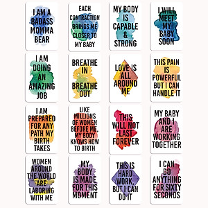 Ritzy Rose 16 Birth Affirmation Cards for Laboring Mother Deck for New Baby Essentials - Baby Shower Gift for Mom To Be