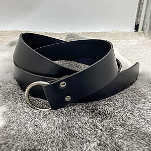 HiiFeuer Medieval PU Leather Ring Belt, Retro Renaissance Rivets Belt for LARP, Ren Faire & Parties (Black A)