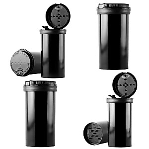 Rip N' Shred Pop Top Storage Container w/Built-In Grinder (Black, 225)