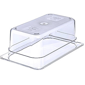 Carlisle FoodService Products Plastic Food Pan 1/4 Size 4 Inches Deep Clear