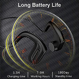 ESSONIO Bone Conduction Headphones Swimming Headphones Bluetooth IPX8 Waterproof Headphones, Built-in 32g Memory (Blue)