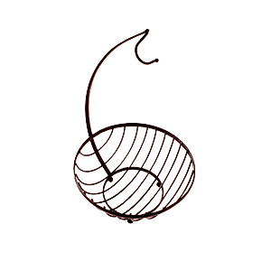 Spectrum Ashley Tree Hanger Basket, Produce Saver Banana Holder & Open Wire Fruit Bowl for Kitchen Counter & Dining Table, Bronze