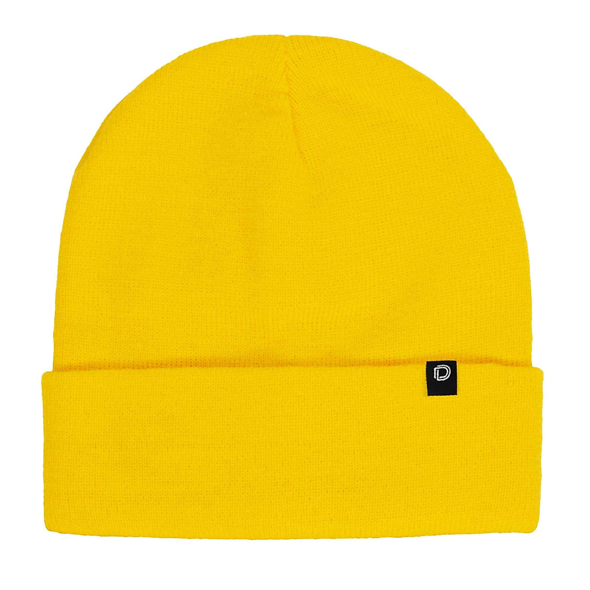 DALIX Cuff Beanie Cap 12" in Yellow