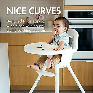 Boon GRUB Adjustable Baby High Chair - Convertible High Chair and Toddler Chair - High Chairs for Babies and Toddlers 6 Months to 6 Years - Dishwasher Safe - White