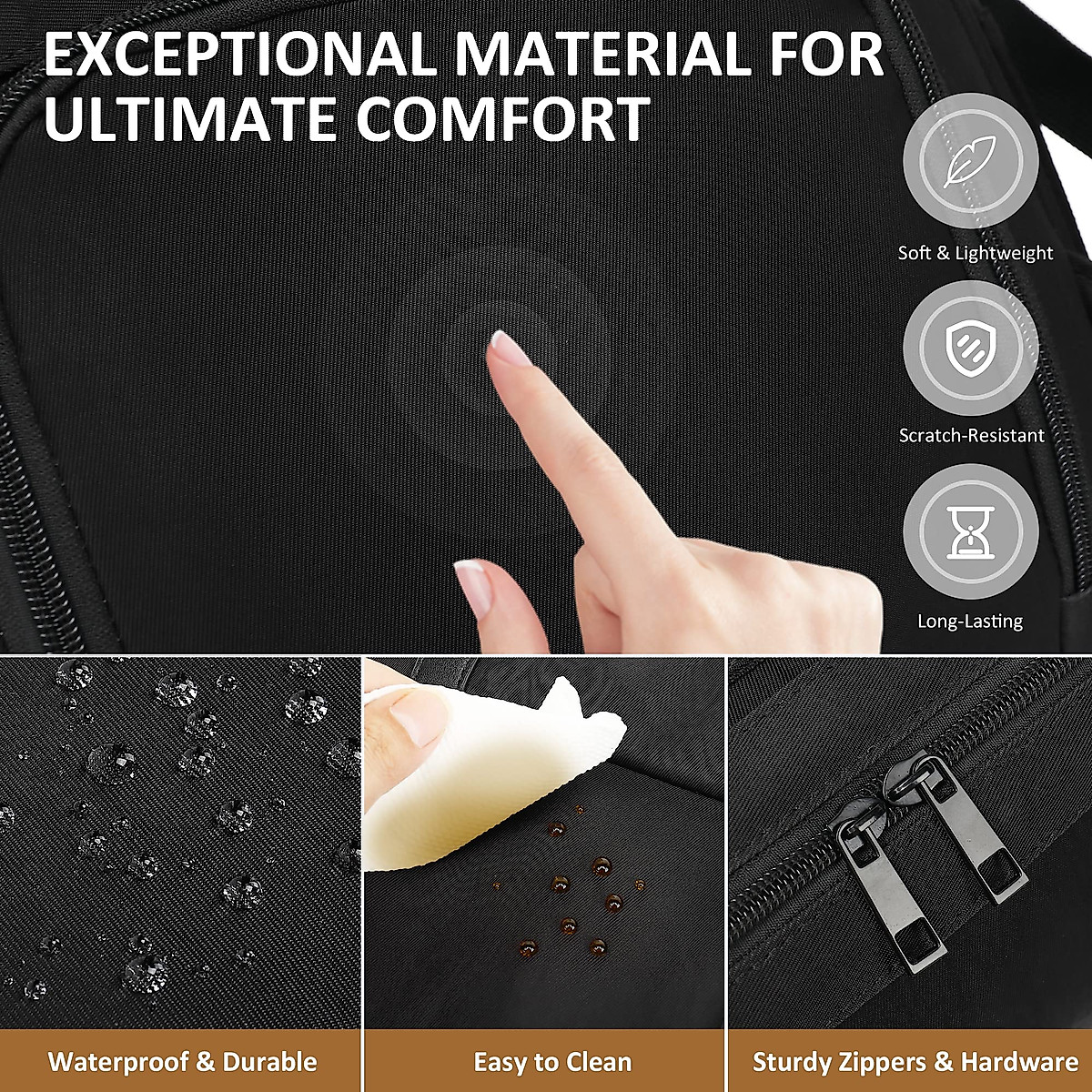 ROSEGIN Black Diaper Bag Backpack for Baby Boy Girl - Small/Large Size, Waterproof Changing Pad, Pacifier Case, Stroller Straps - Cute, Stylish, Essential for Travel Mom Dad - Ideal Baby Shower Gifts