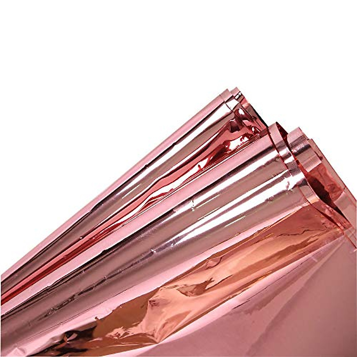NIWWIN 2Pack Gold Foil Metallic Tinsel Tablecloth Table Cover Shiny Plastic Waterproof Tablecloth Table Cloth Party Tablecovers for Rose Gold Party Table Decoration (Gold)
