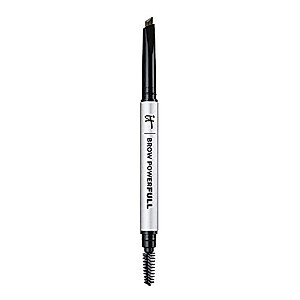 IT Cosmetics Brow PowerFULL, Universal Taupe - Universal Eyebrow Pencil with Triangular Tip - Delivers Bold Volume & Shaping - Budge-Proof Formula - Built-In Spoolie - 0.012 oz